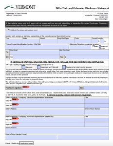 Free Vermont Motor Vehicle / Vessel (DMV) Bill of Sale Form | PDF