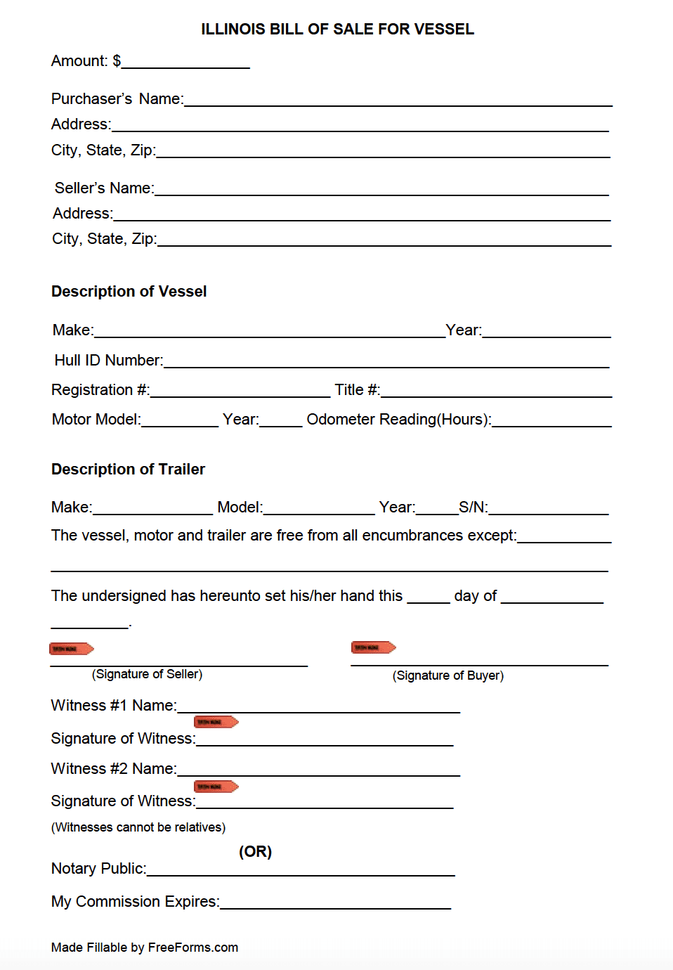 Bill Of Sale Form Illinois Template Northwestloced