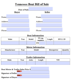 Free Tennessee Bill of Sale Forms | PDF