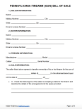 Free Pennsylvania Firearm (Gun) Bill of Sale Form | PDF | Word