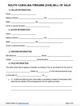 Free South Carolina Firearm (Gun) Bill of Sale Form | PDF | Word