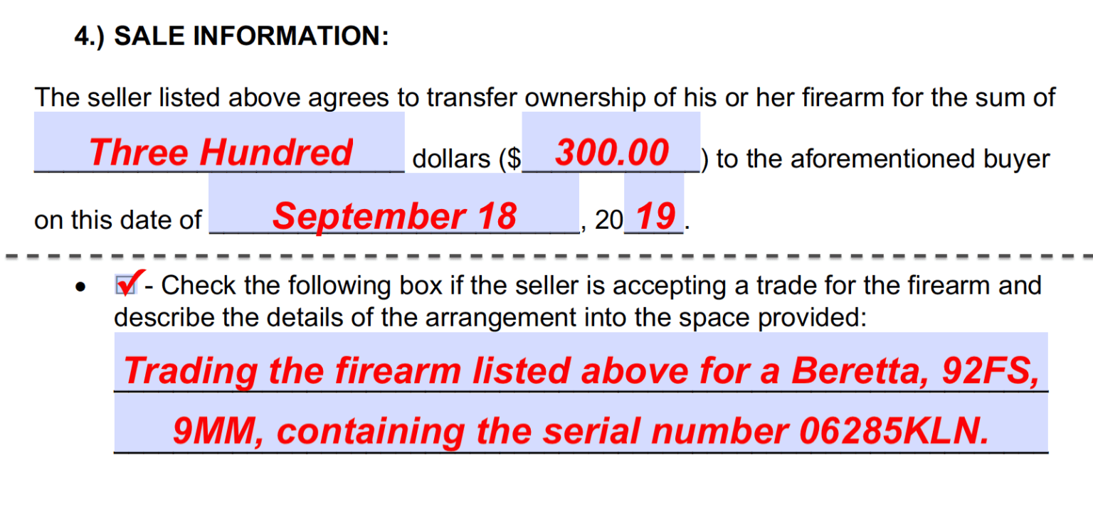 Free Firearm (Gun) Bill of Sale Form | PDF | WORD