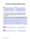 Free Livestock (Animal) Bill of Sale Form | PDF | Word