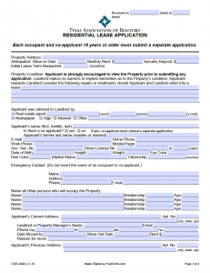 Free Texas Rental Application Form | PDF