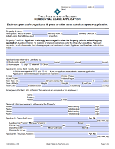Free Texas Rental Application Form | PDF