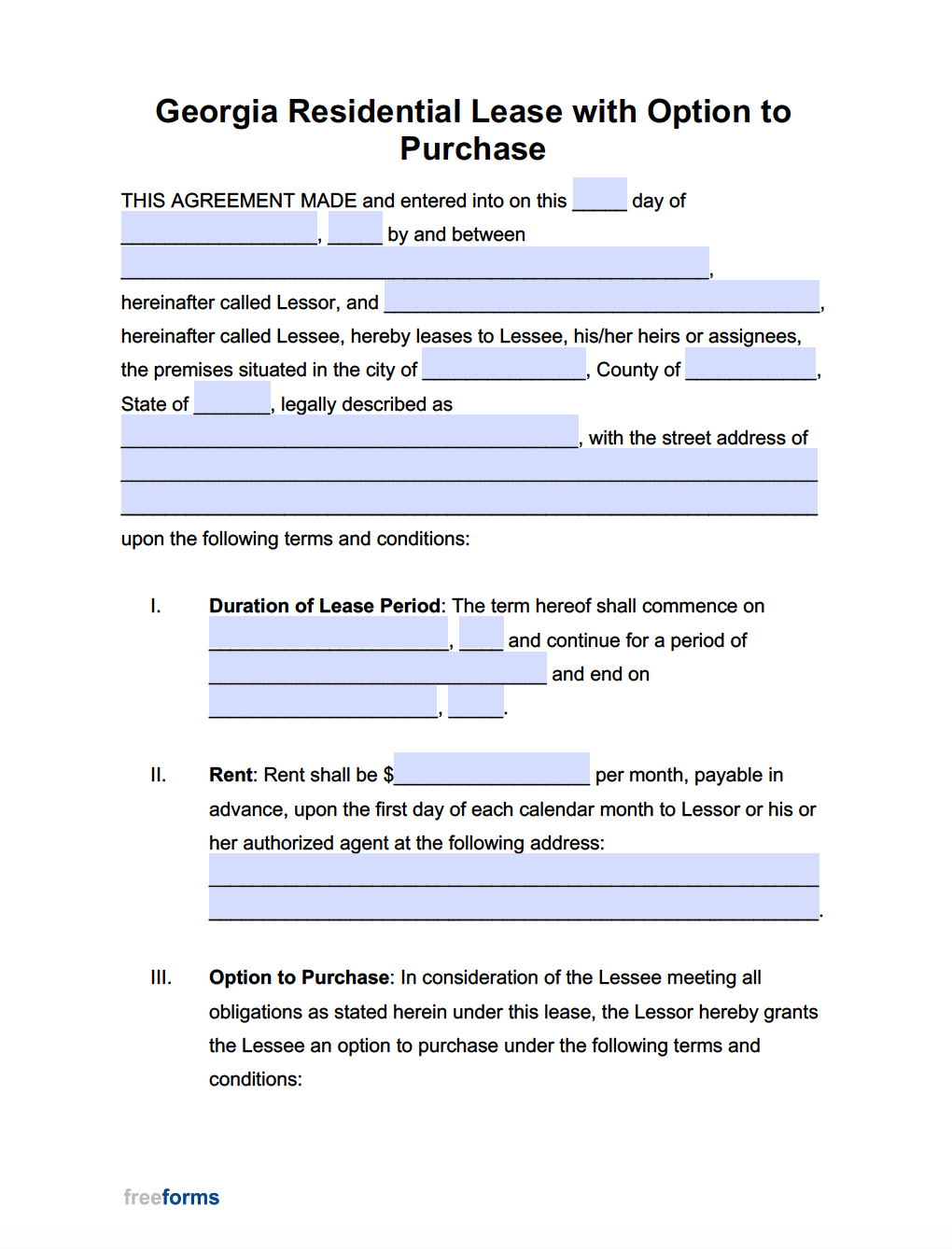 Free Printable Georgia Lease Agreement Free 7 Useful Sample Leasing 