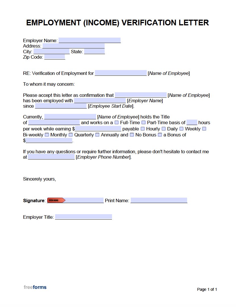 Free Employment (Income) Verification Letter | PDF | WORD Free Employment (Income) Verification Letter | PDF | WORD
