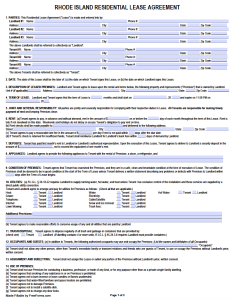 Free Rhode Island Rental Lease Agreement Templates | PDF