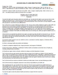 Free California Advance Directive Form (Medical POA & Living Will) | PDF