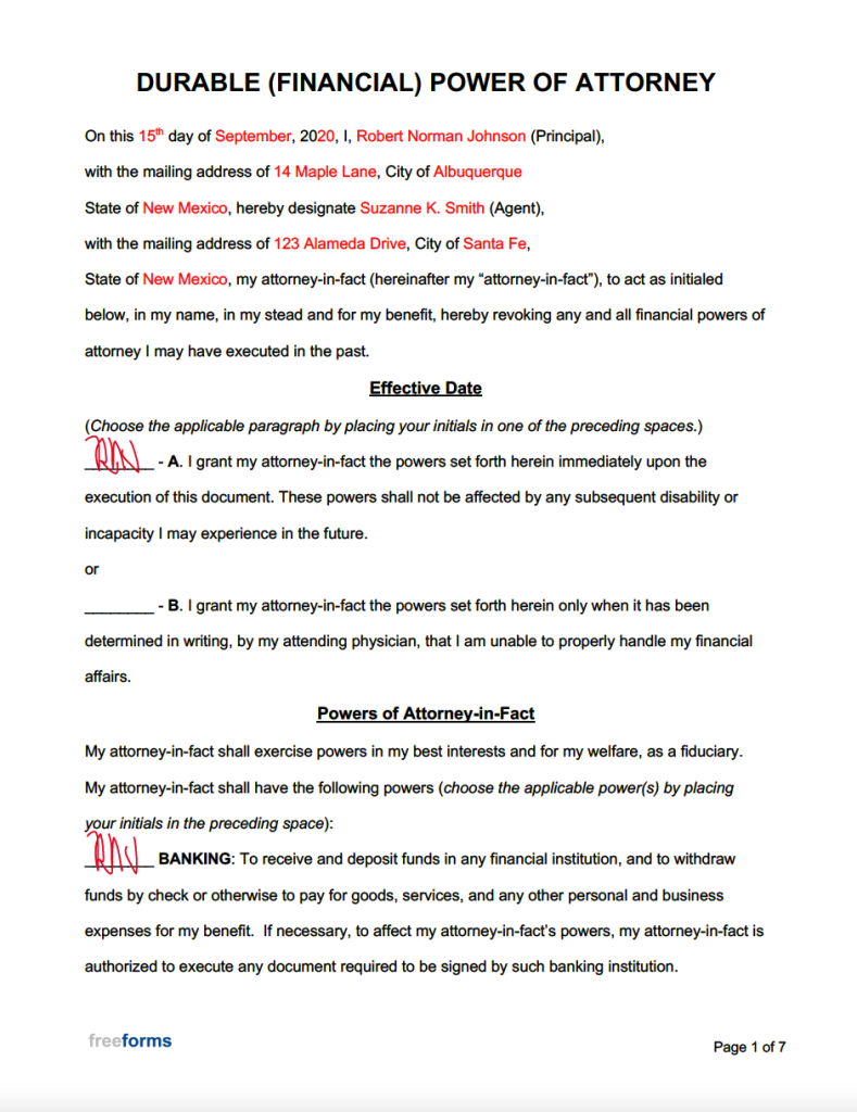 Free Durable (Financial) Power of Attorney Forms | PDF | Word