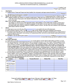 Free Iowa Rental Lease Agreement Templates | PDF