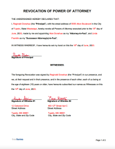 Free Revocation of Power of Attorney Forms (Cancel a POA) | PDF | Word