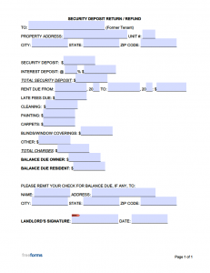 Free Security Deposit Return (Refund) Letter | PDF | WORD