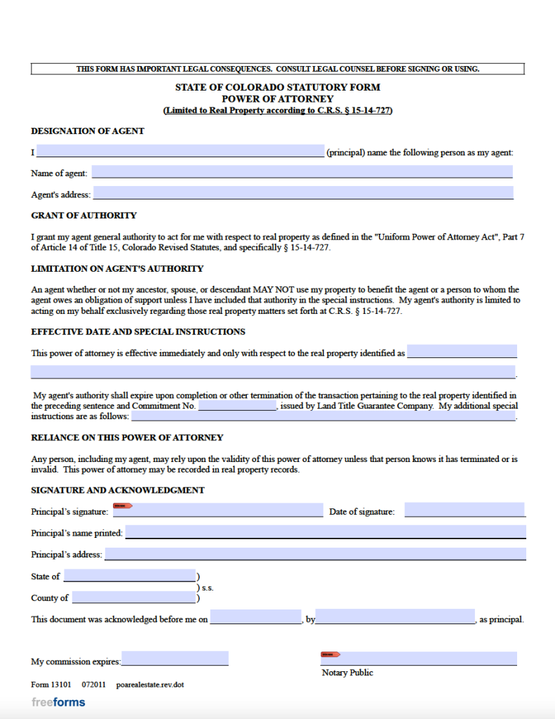 Free Colorado Power of Attorney Forms | PDF