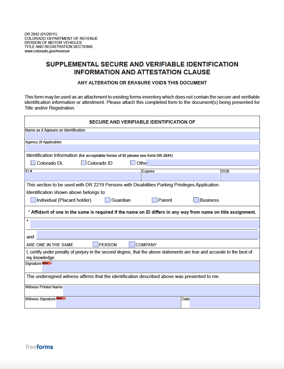Free Colorado Motor Vehicle Power of Attorney Form | PDF
