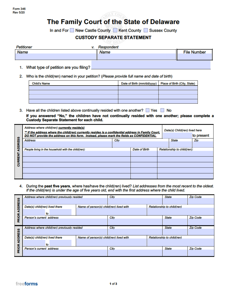 Free Delaware Minor Child Power of Attorney Form | PDF | WORD
