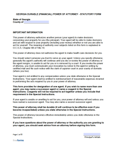 Free Georgia Power of Attorney Forms | PDF