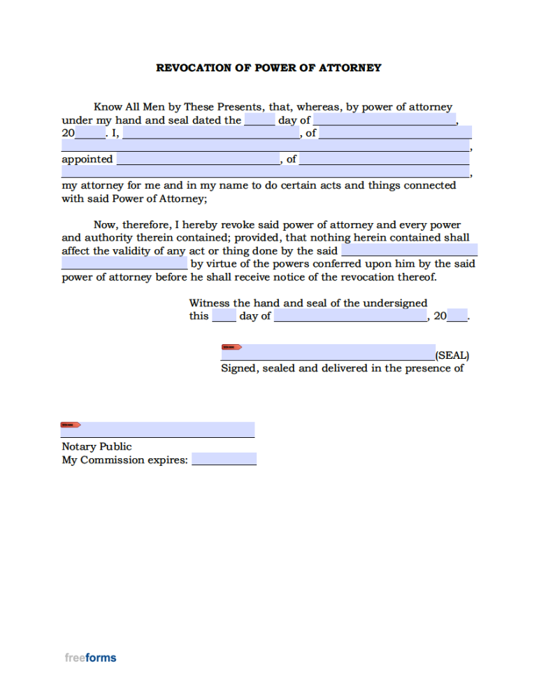 Free Georgia Revocation of Power of Attorney Form | PDF | Word