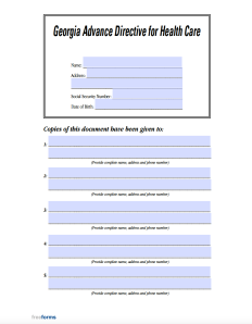 Free Georgia Advance Directive Form (Medical POA & Living Will) | PDF