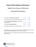 Free Ohio Advance Directive Form (Medical POA & Living Will) | PDF