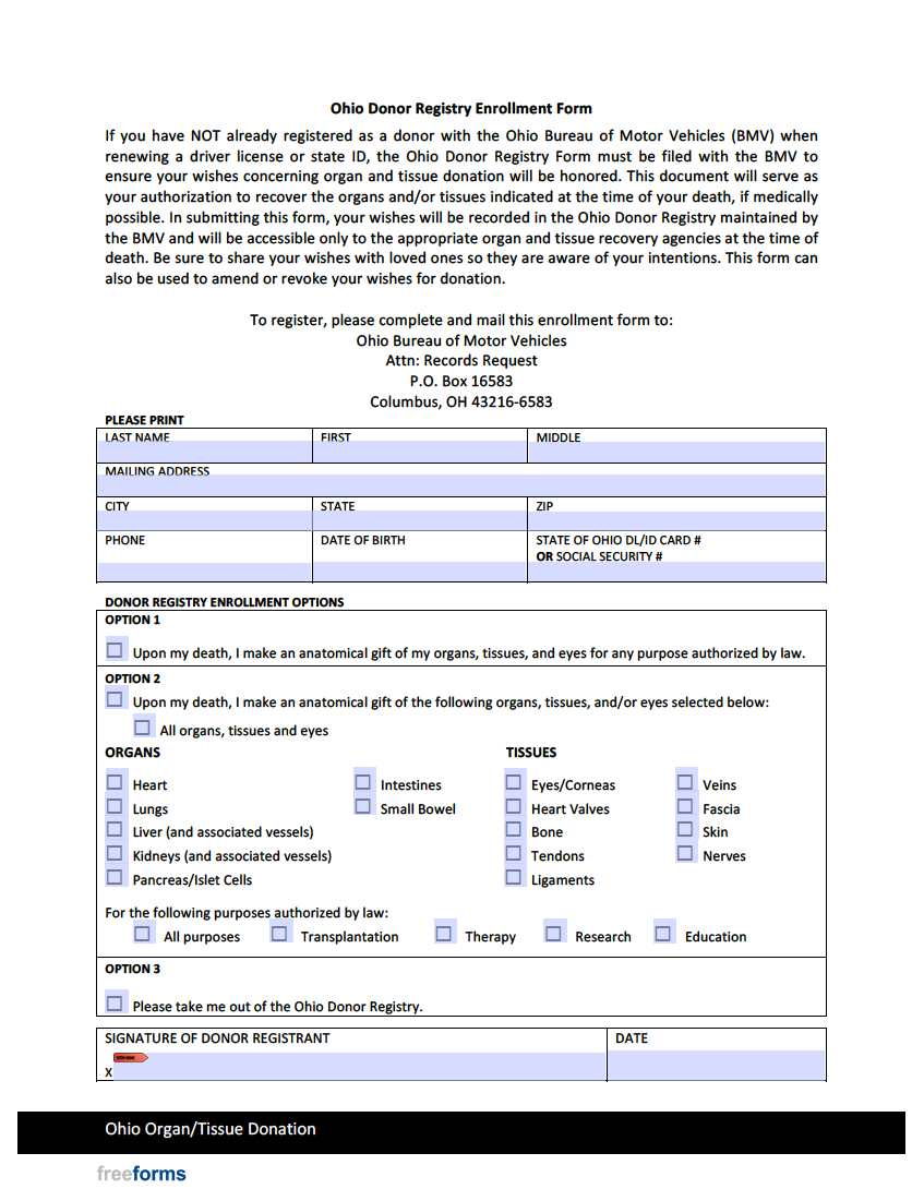 Free Ohio Living Will Form | PDF