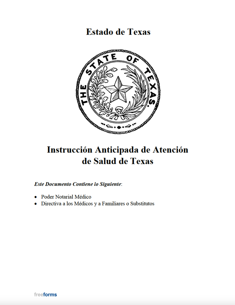 Free Texas Advance Directive Form (Medical POA & Living Will) | PDF | Word