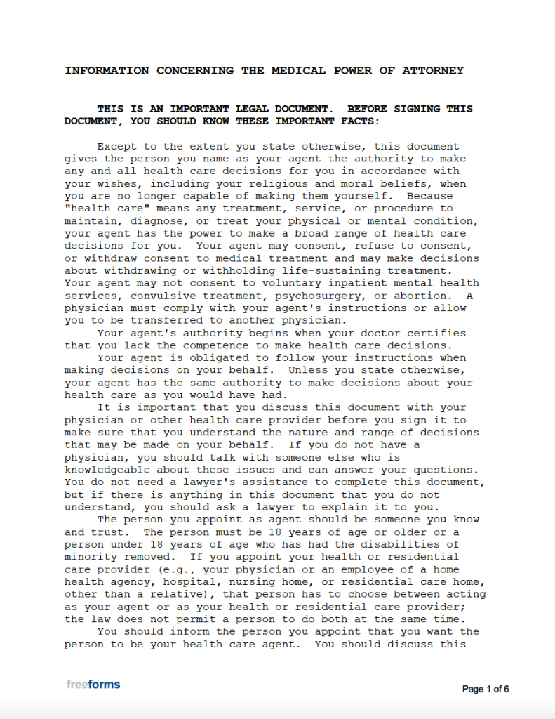 Free Texas Medical Power of Attorney Form | PDF