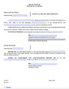 Free Texas Revocation of Power of Attorney Form | PDF