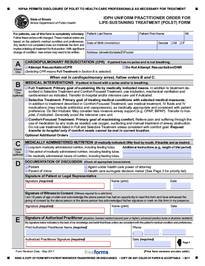 Free Illinois Advance Directive Form (Medical POA & Living Will) | PDF