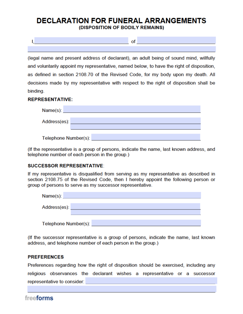 Free Ohio Advance Directive Form (Medical POA & Living Will) | PDF