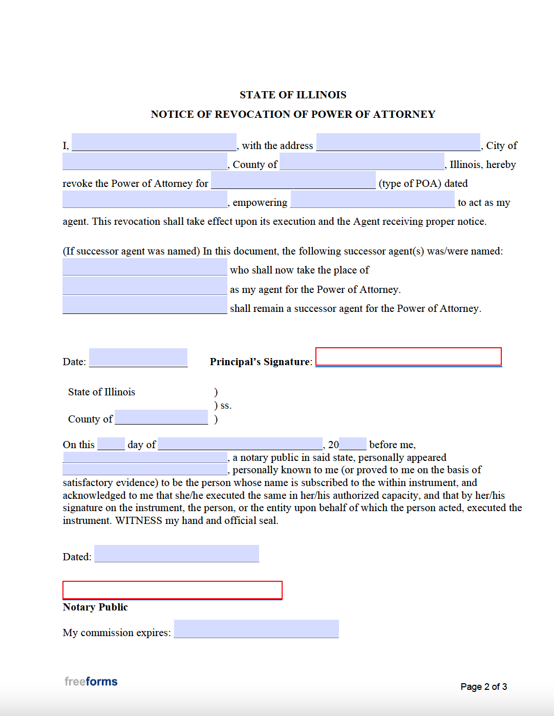 Free Illinois Revocation Of Power Of Attorney Form PDF WORD