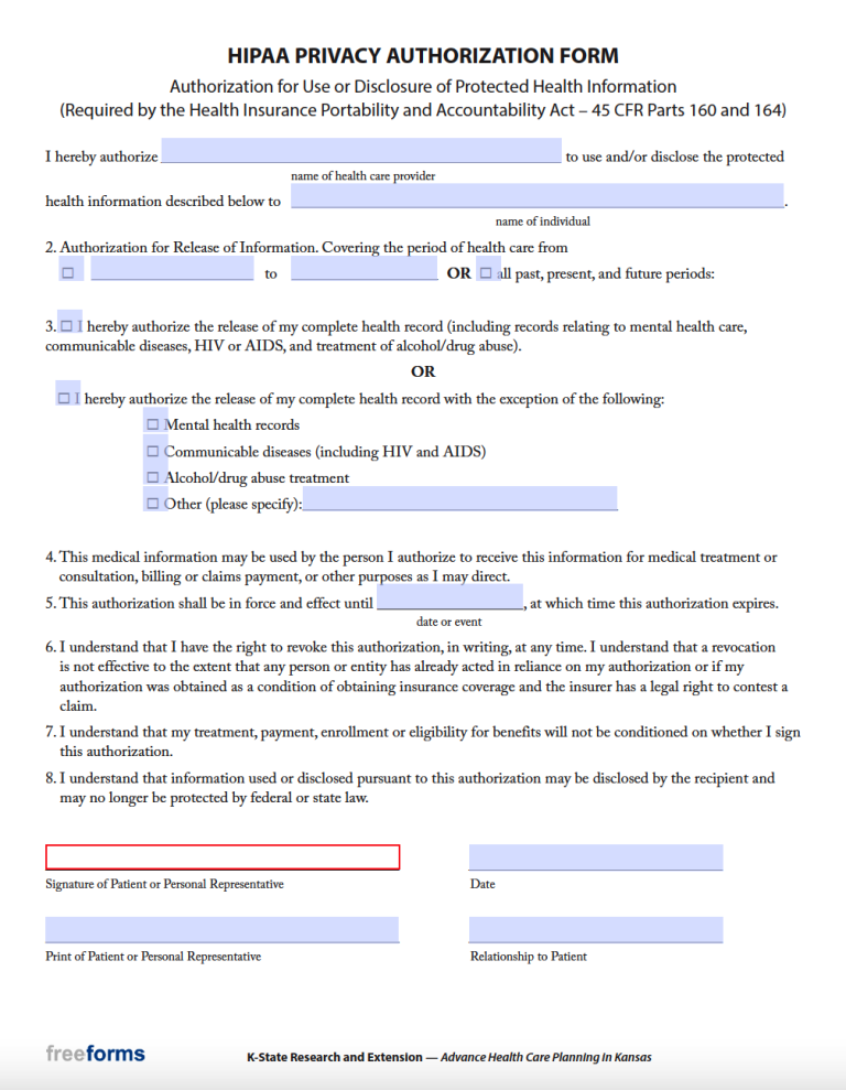 Free Kansas Advance Directive (Medical POA & Living Will) Form | PDF
