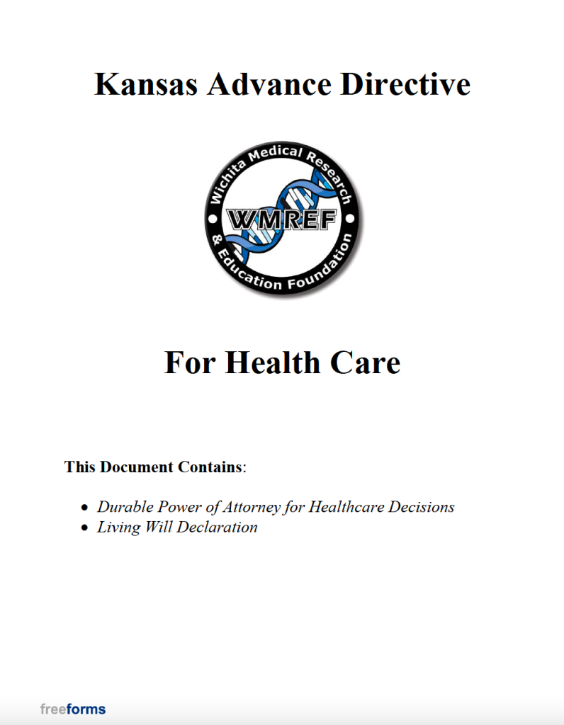 Free Kansas Advance Directive (Medical POA & Living Will) Form | PDF