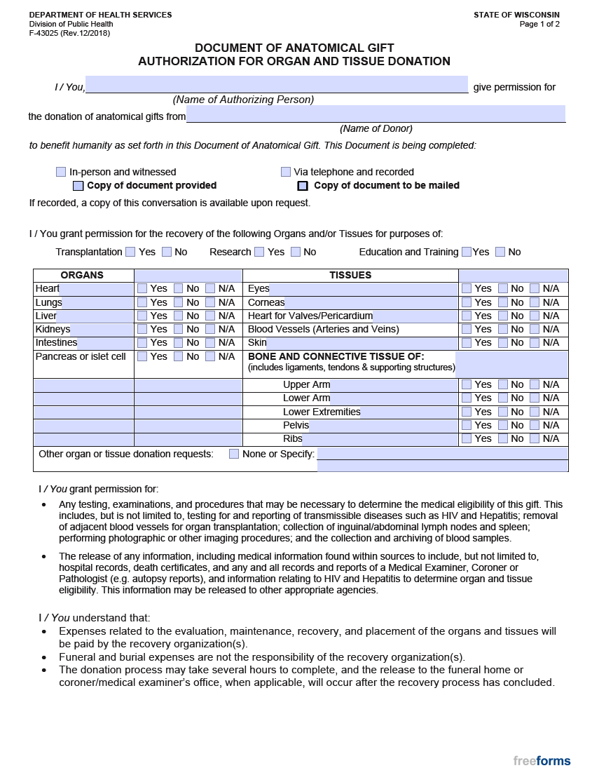Free Wisconsin Medical Power of Attorney Form | PDF