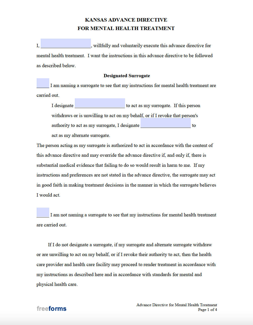 Free Kentucky Advance Directive Form (Medical POA & Living Will) | PDF