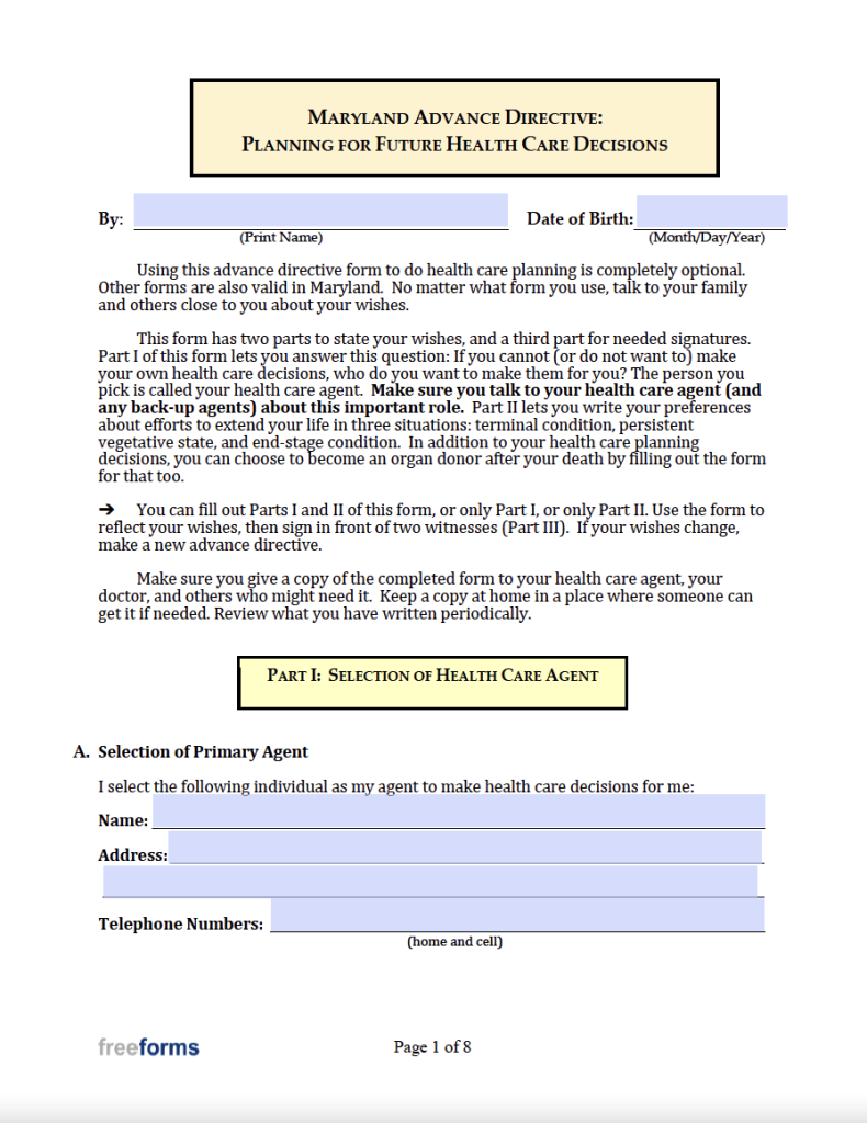 Free Maryland Power of Attorney Forms | PDF | Word