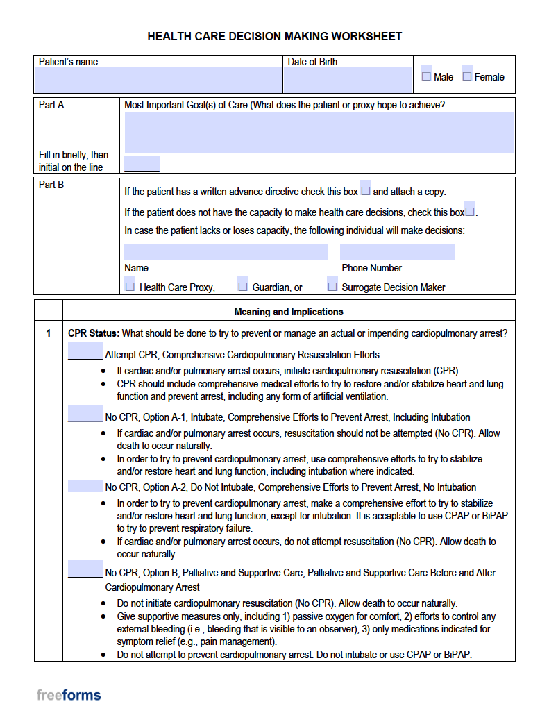 Free Maryland Advance Directive Form (Medical POA & Living Will) | PDF ...