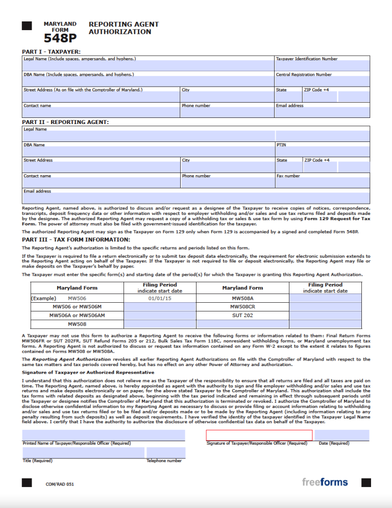 Free Maryland Tax Power of Attorney Form | PDF