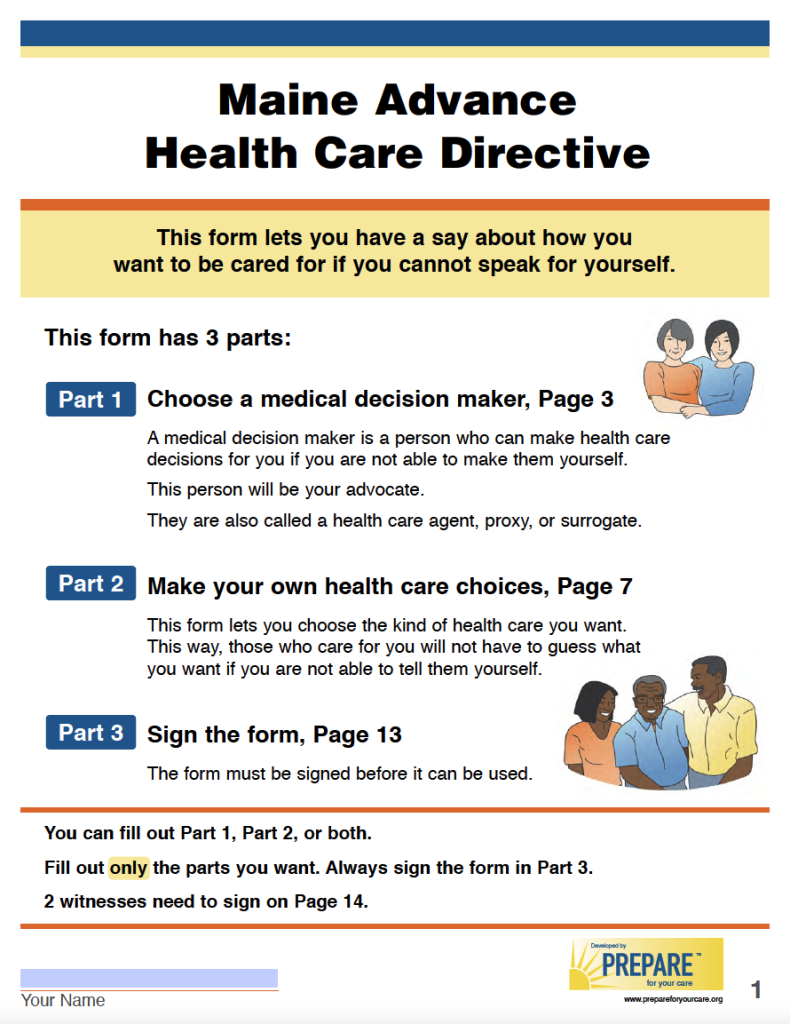 Free Maine Advance Directive Form (Medical POA & Living Will) | PDF