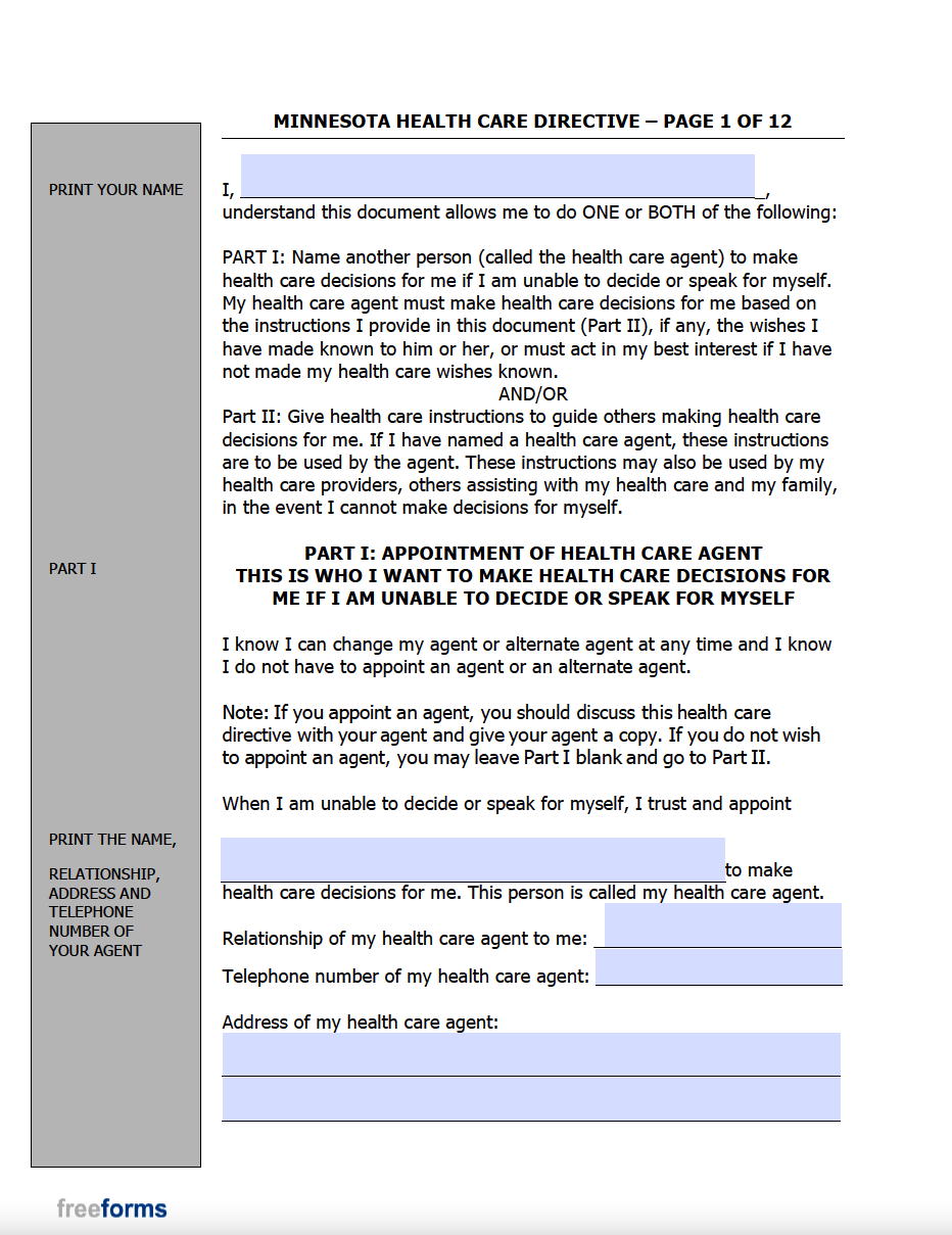 Free Minnesota Advance Directive Form (Medical POA & Living Will) | PDF