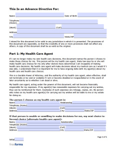 Free Missouri Advance Directive Form (Medical POA & Living Will) | PDF