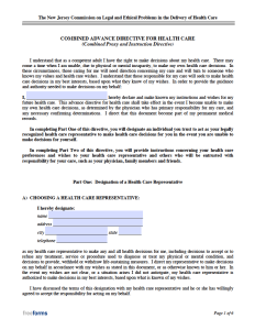 Free New Jersey Advance Directive Form (Medical POA & Living Will) | PDF