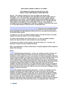 Free New Jersey Power of Attorney Forms | PDF | WORD