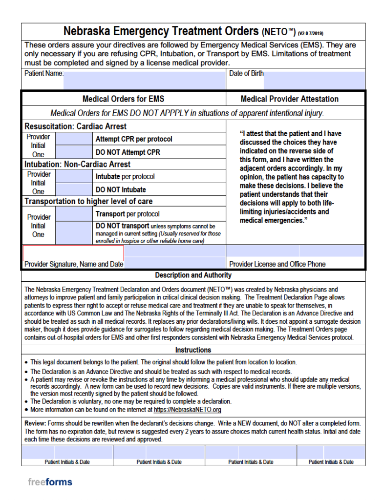 Free Nebraska Medical Power of Attorney Form | PDF