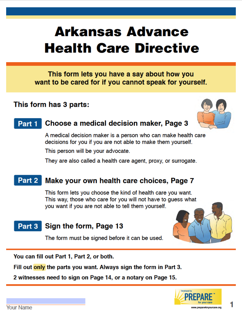 Free Arkansas Advance Directive Form (Medical POA & Living Will) | PDF