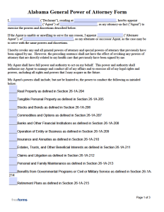Free Alabama General (Financial) Power of Attorney Form | PDF