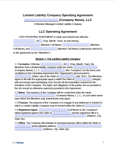 Free Multi-Member LLC Operating Agreement Template | PDF | Word
