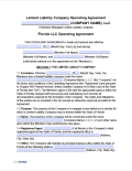 Free Florida Multi-Member LLC Operating Agreement Form | PDF | Word