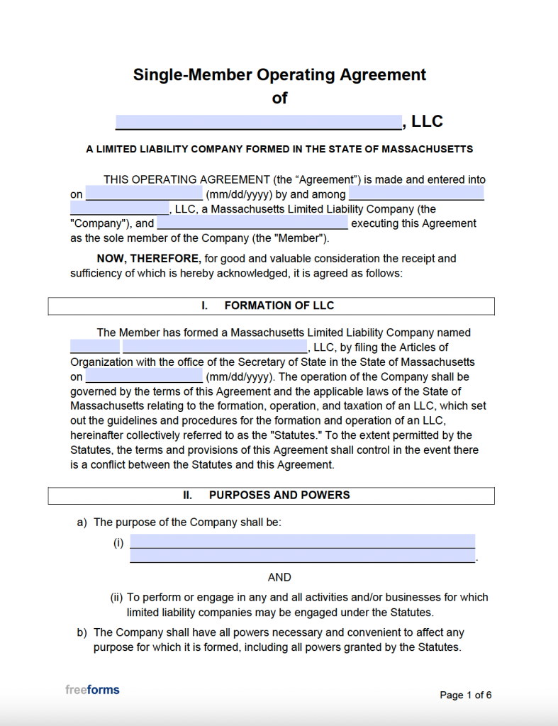 Free Michigan LLC Operating Agreement Template | PDF | Word