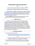 Free Missouri Single-Member LLC Operating Agreement Form | PDF | Word